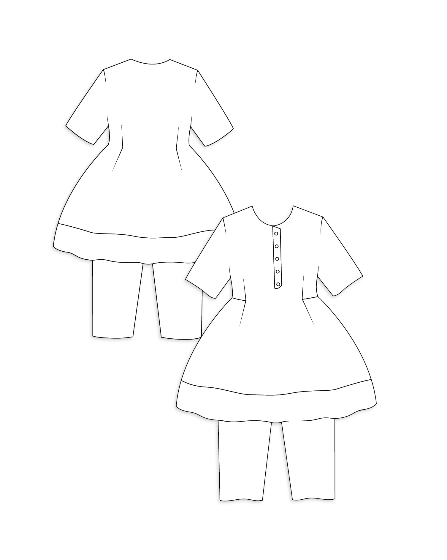 Megadolls Two-Sided Paper Doll Krishna Full Dress and Pants