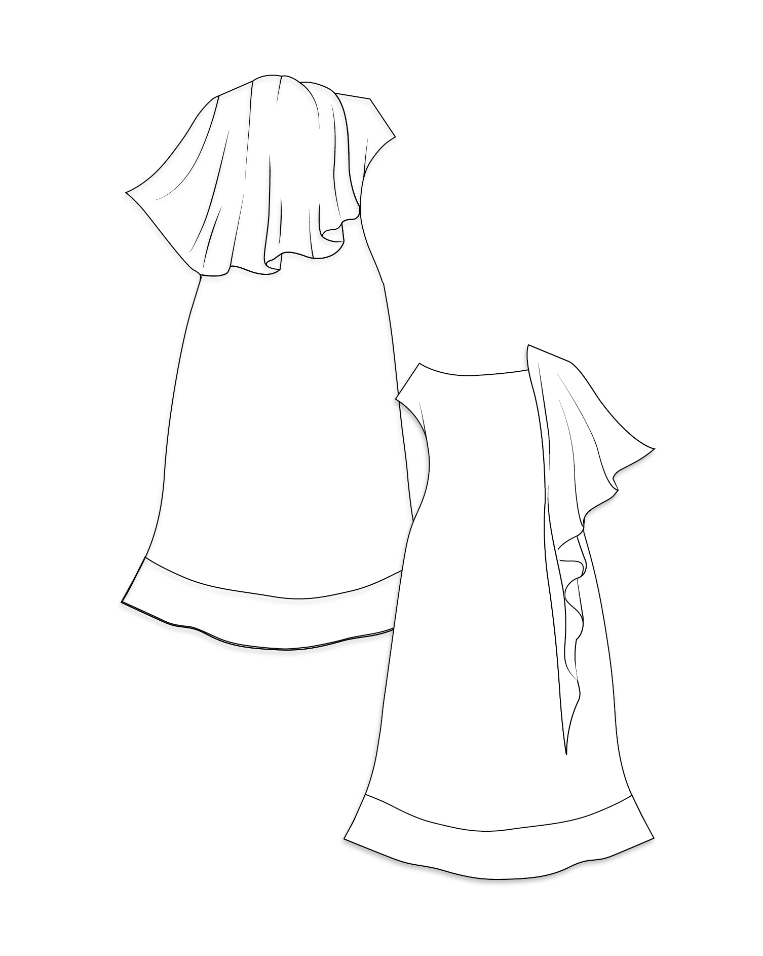 Megadolls Two-Sided Paper Doll Izel Shawl Gown
