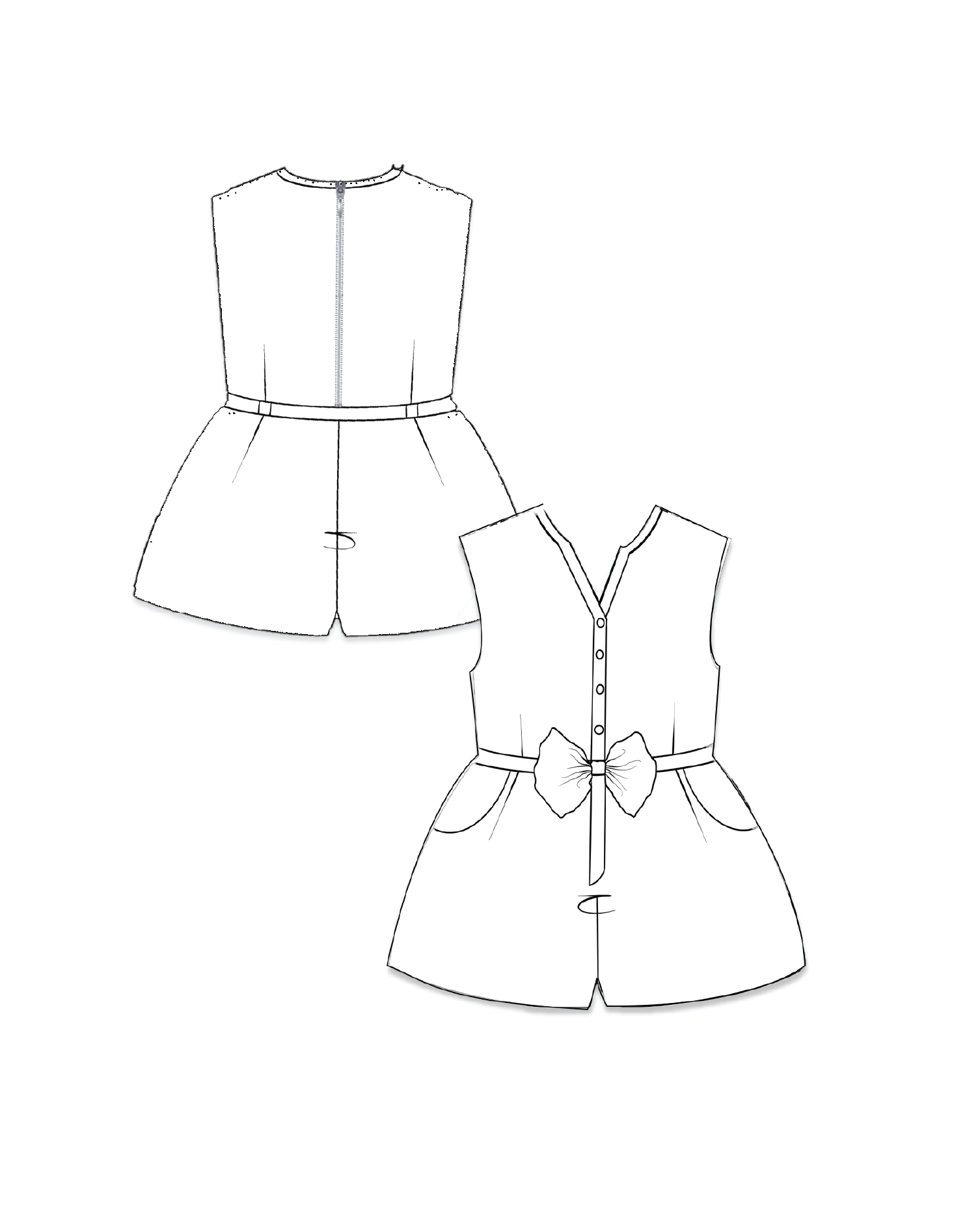 Megadolls Two-Sided Paper Doll Mayi Shorts Set